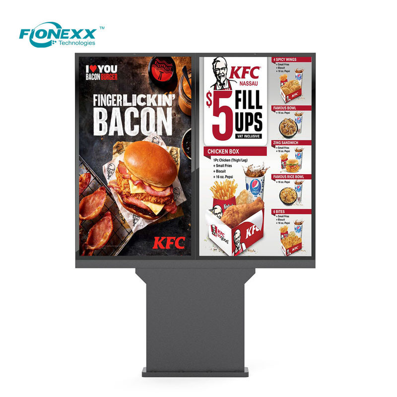 3000nits Drive Through Digital Menu Board 55inch IP66 Outdoor Digital ...