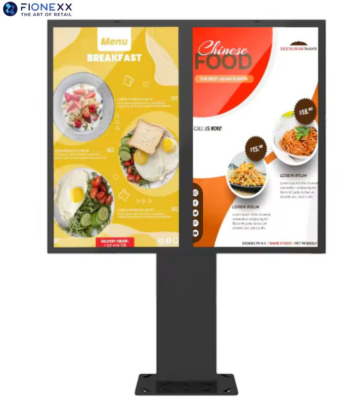 55 Inch Outdoor Drive Thru Digital Signage Waterproof Dual Screen Drive ...