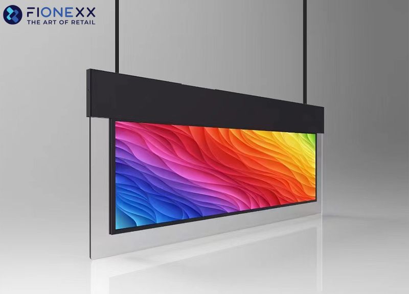 Ultra Slim Dual Sided Hanging Display Landscape Display With Glass ...