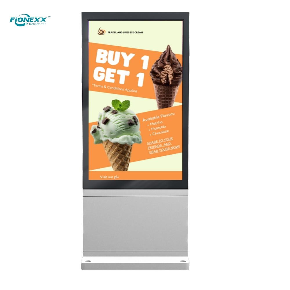 49 inch Silver Windows Outdoor Fanless Vertical Digital Totem