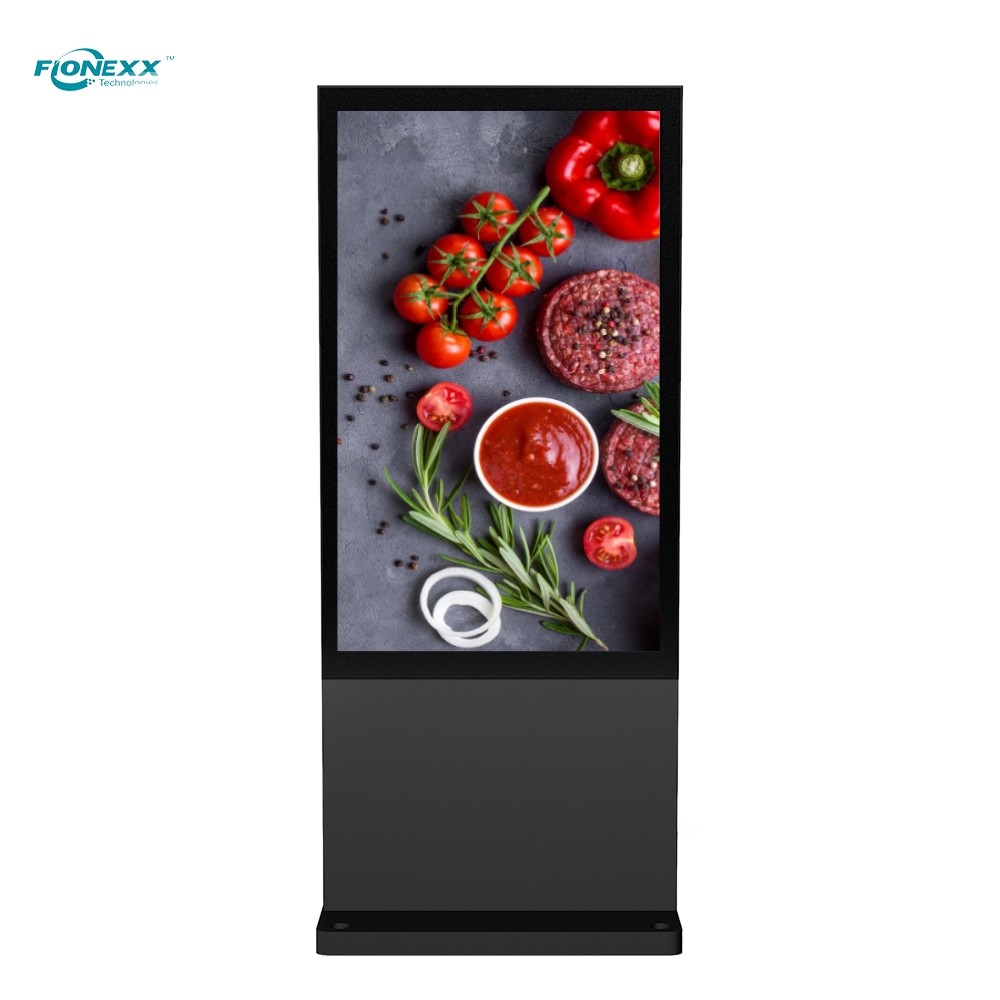 86 inch Black Windows Outdoor Fanless Vertical Digital Totem