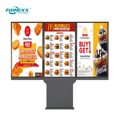 55inch Drive Through Digital Menu Board IP66 Outdoor Digital Signage Kiosk