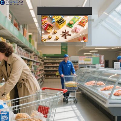 Ultra Slim Dual Sided Hanging Display Landscape Display With Glass ...