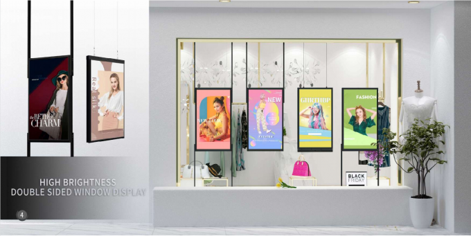 Thickness 57mm LCD Window Displays Double Sided Digital Signage 49inch
