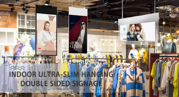 55" Indoor Hanging Digital Signage Double-sided 700nits Signage LCD Display