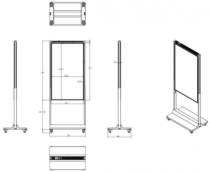 Ultra High Brightness 55inch Free Standing LCD Window Displays