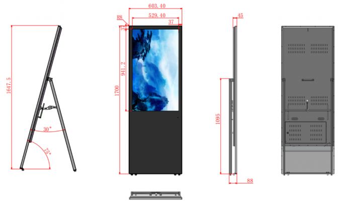 CE PCAP Touchscreen Digital Display Totem 43 Inch Portable Digital Screen